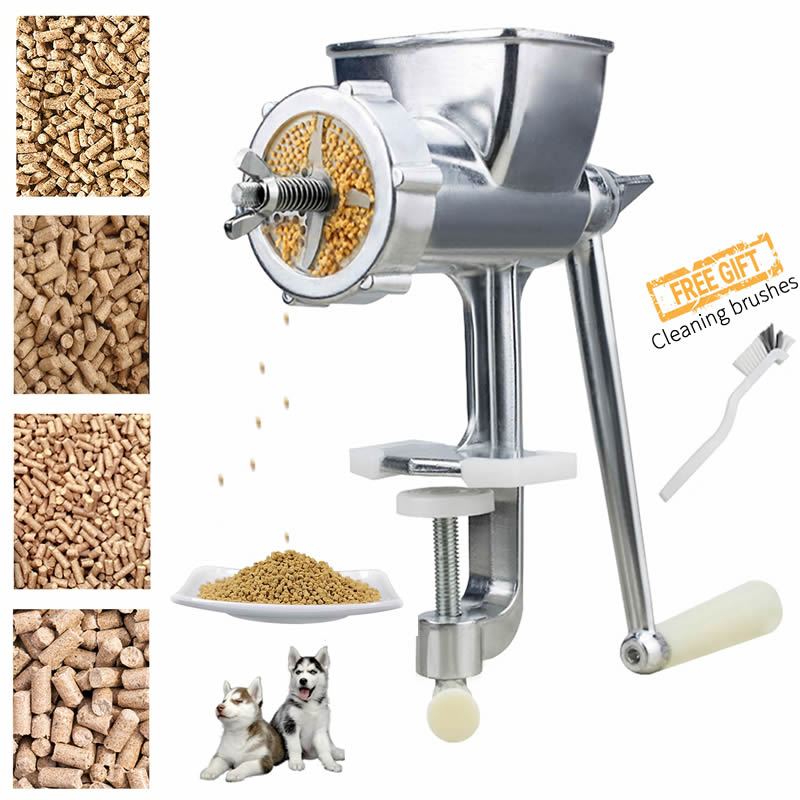 Pet Dog Cat Food Pellet Machine Manual Feed Pellet Machine with clean ...