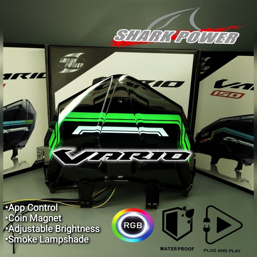 Shark Power LED Tail Lamp for Vario 160/150 APP-Controlled, 100+Color ...