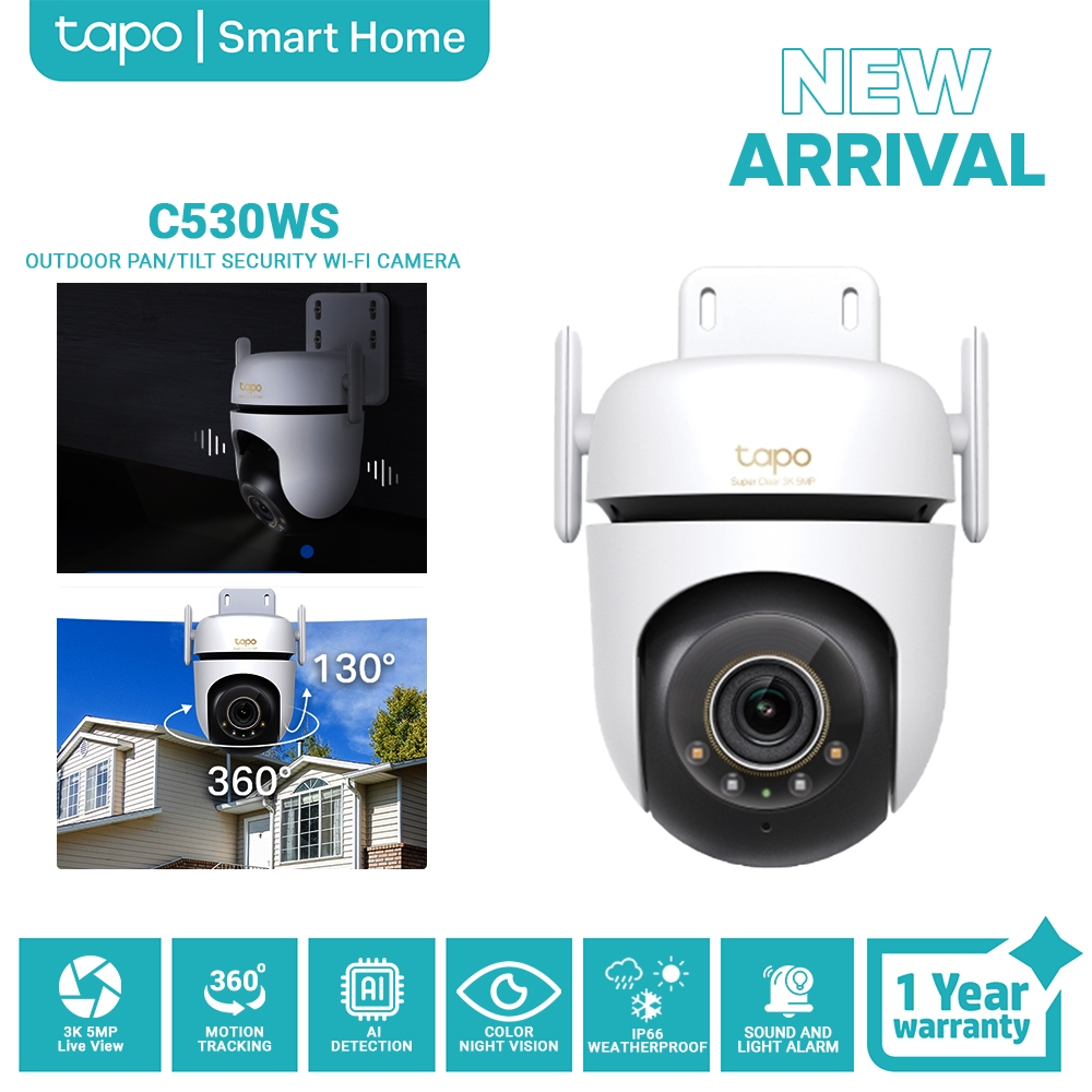 TP-Link Tapo C530WS 3K 5MP Outdoor Pan/Tilt Security Wi-Fi Camera CCTV ...