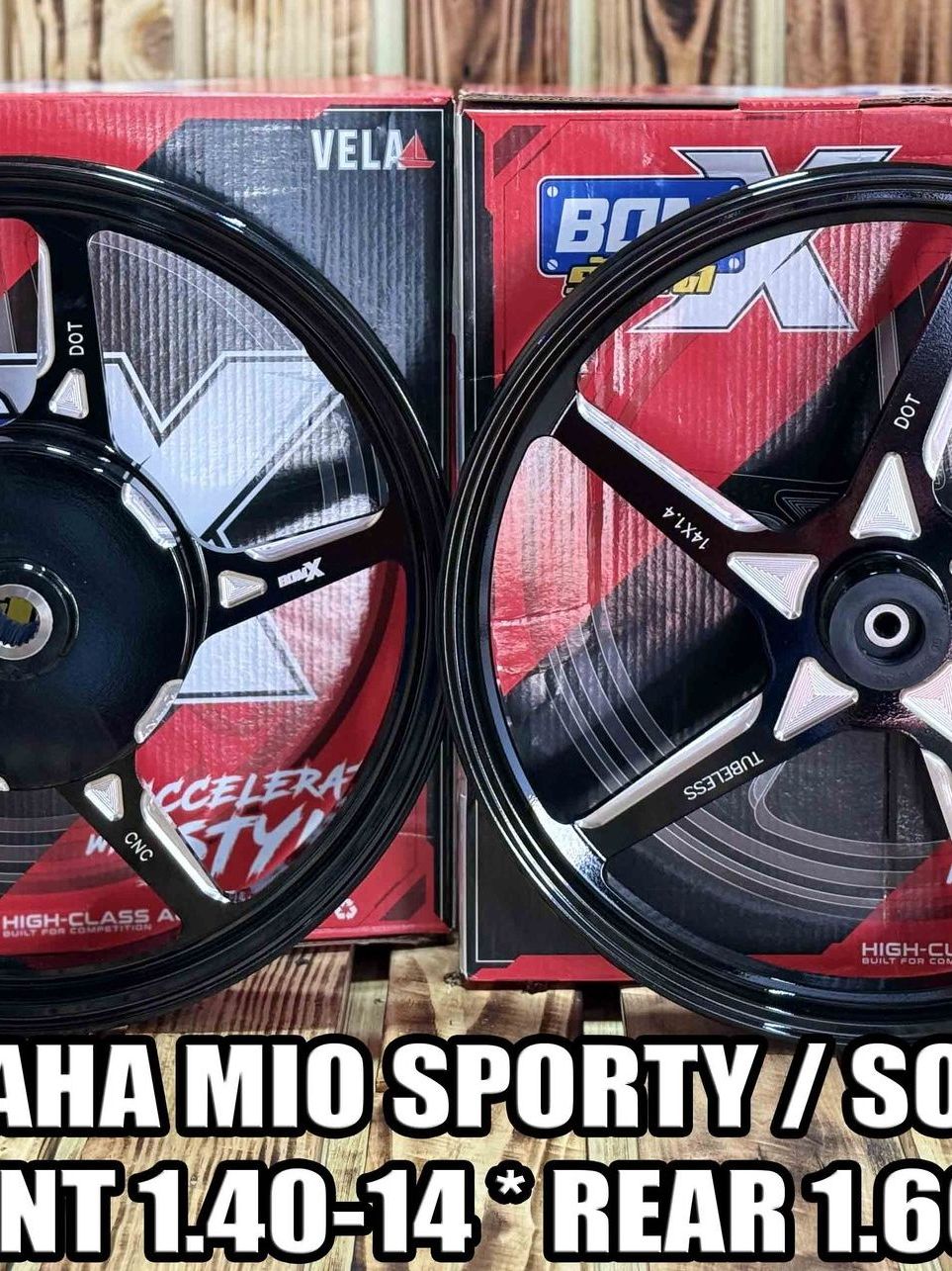 MIOLS3 BRAND NEW BOM X VELA CNC MAGS 14s 5 SPOKES MIO SPORTY / MIO ...