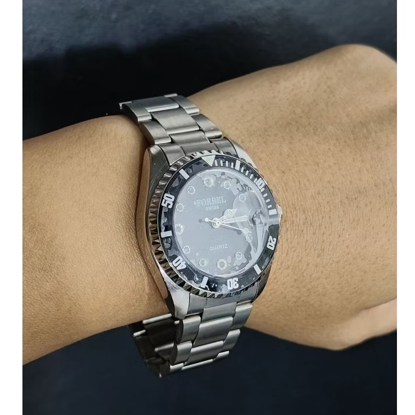 Forbes Swiss black dial Complete Rhinestone wth window date FB-1088sl ...