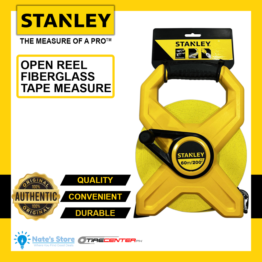 Stanley Long Tape Measure Open Reel Fiberglass 60 m / 200 ft Model 34 ...