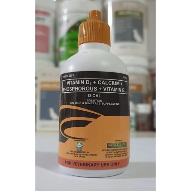 D- CAL Excellence Rockdove 60ml for Pigeons, Gamefowls, Racing Pigeons ...