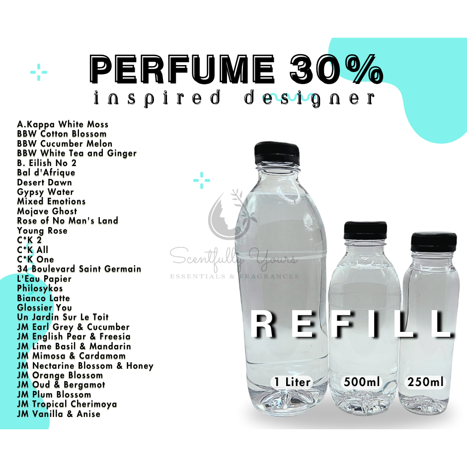 Inspired Perfume Refill 30% Unisex (A-J)- 250ml, 500ml & 1 Liter | Shopee Philippines