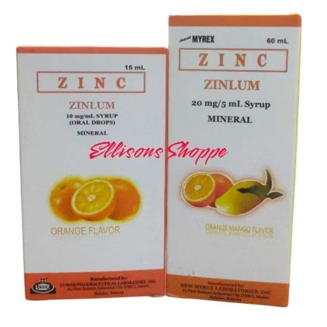 ZINLUM Zinc 20mg/5ml syrup / 10mg/ml drops Orange Flavor | Shopee ...