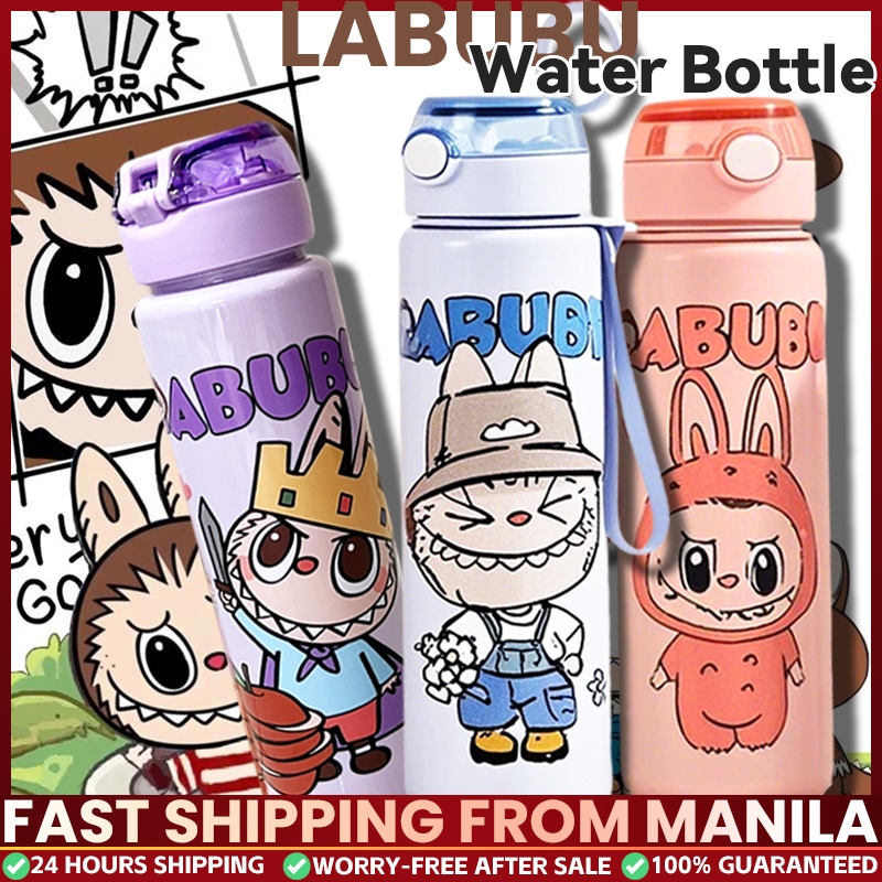 Labubu Water Bottle 800ml Fancy Labubu Portable Water With Straw ...