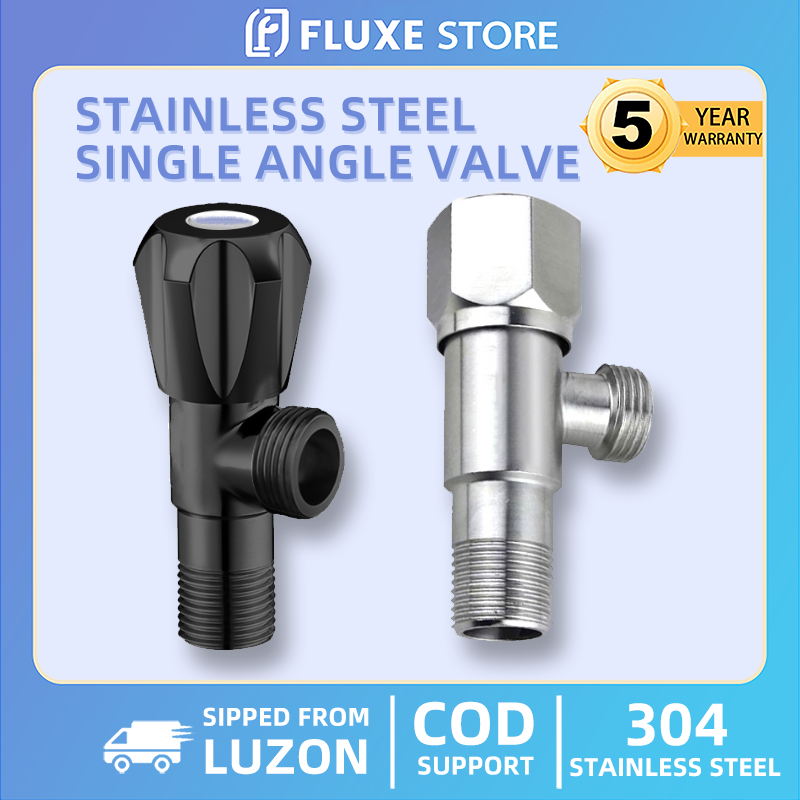 【Fluxe】304 Stainless Steel One Way Angle Valve 1/2" Angle Valve With Ring Cover For Faucet ...