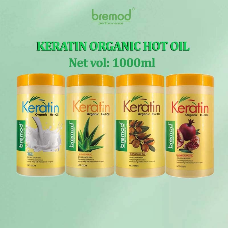 Bremod Hair Mask Keratin Organic Hot Oil treatment Silky Smooth Frizzy ...