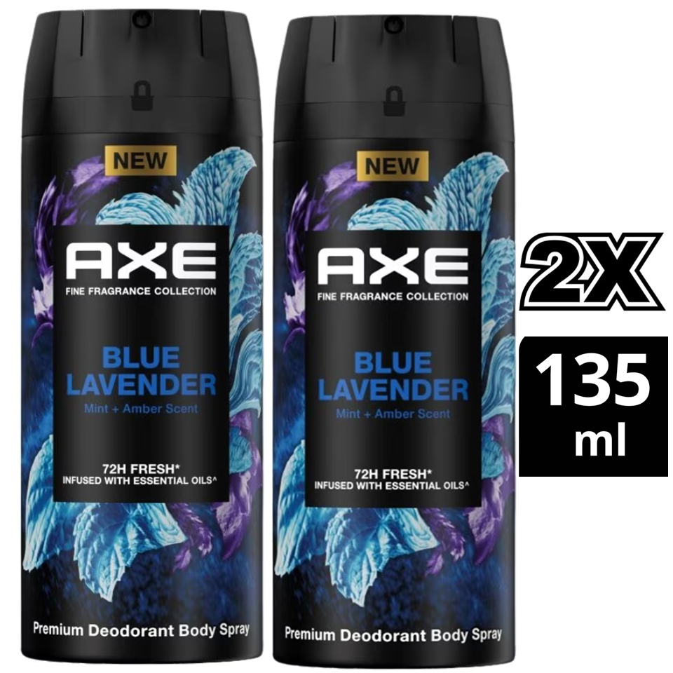 [2 PIECES] AXE Fine Fragrance Blue Lavender Body Spray 135ml [SAVE P245 ...