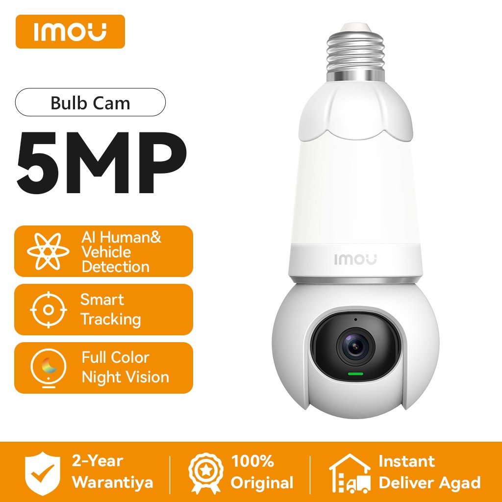 Imou Bulb Cam 5MP CCTV Security Indoor Camera with Color Night Vision ...