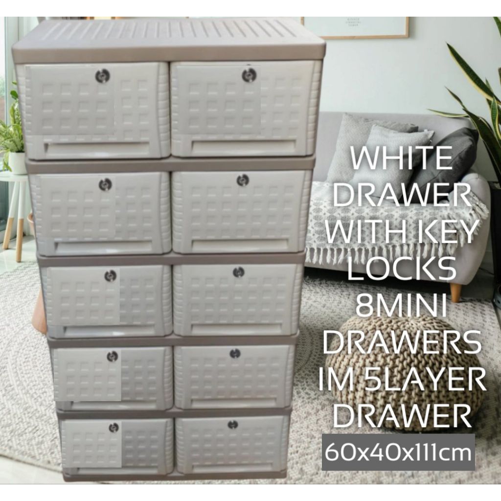 homeds 5layer quality drawer with 8 mini lock | Shopee Philippines