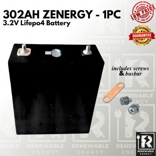 FREE BUSBAR 302AH ZENERGY Lifepo4 Battery 3.2V Prismatic LITHIUM ...