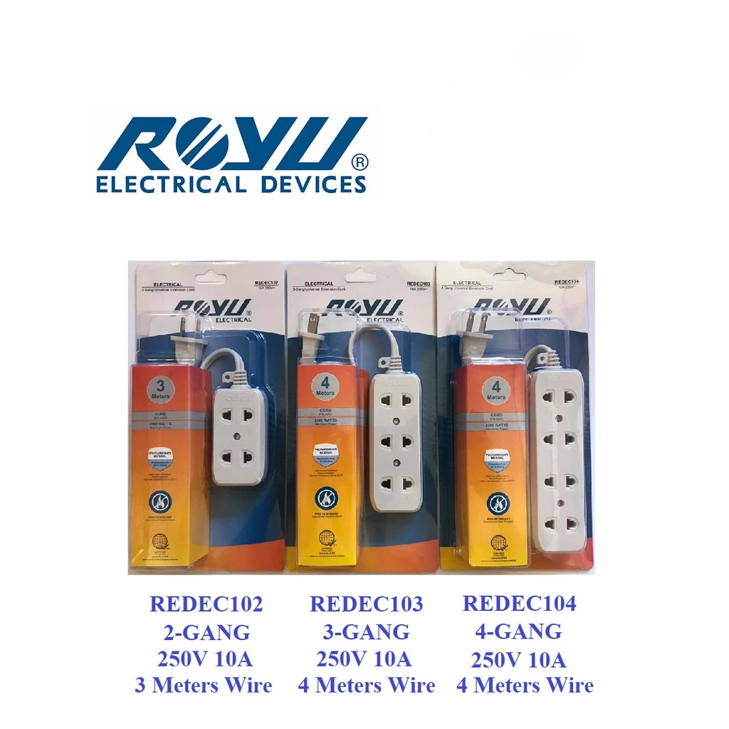 ROYU 2, 3, 4 Gang Universal Extension Outlet | Shopee Philippines