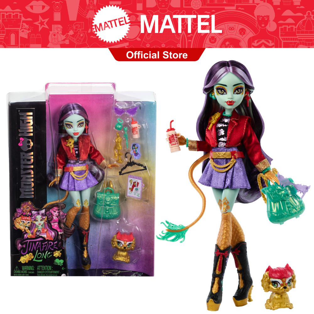 Monster High Fashion Doll Jinafire Long with Pet Cloudy and Highlights ...