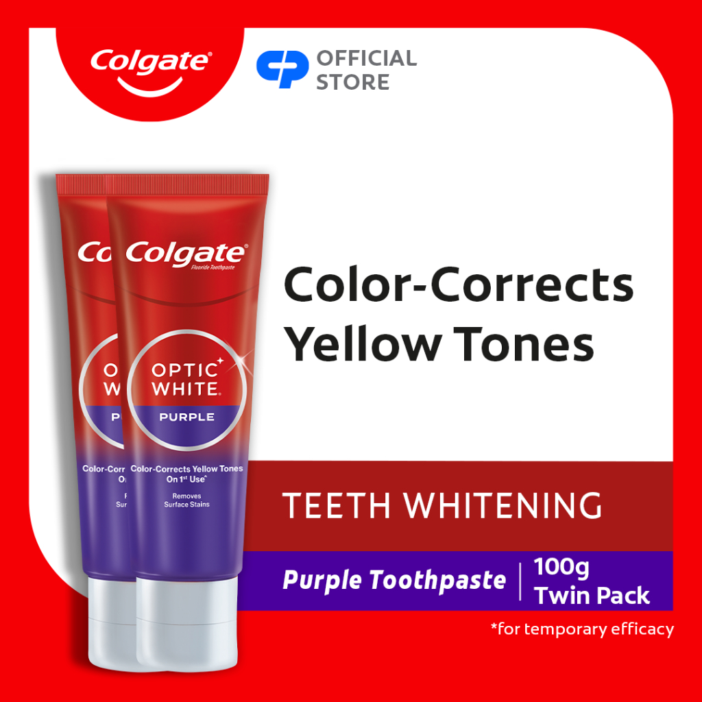 Colgate Optic White Whitening Toothpaste Purple, Color-Corrects Yellow ...