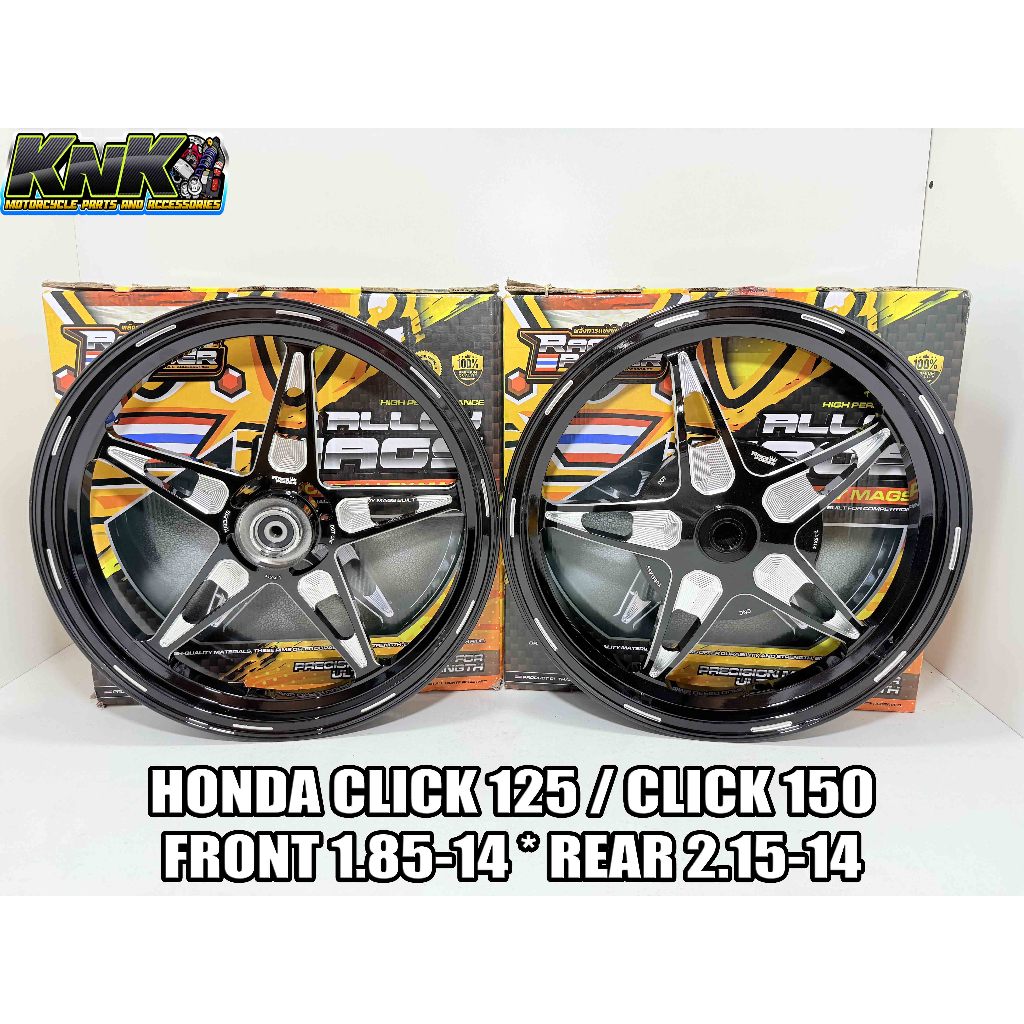 RACE POWER MAGS 14s 5 SPOKES FOR HONDA CLICK 125 / CLICK 150 (100% ...