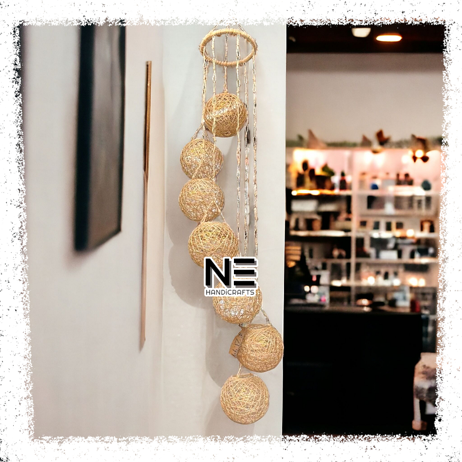Abaca Hanging Corner Décor – Handmade Native Decoration with 7 Balls ...