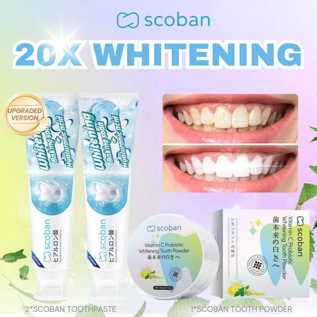 【Upgrade】Scoban Teeth Whitening Toothpaste Peppermint Food Graded Soda ...