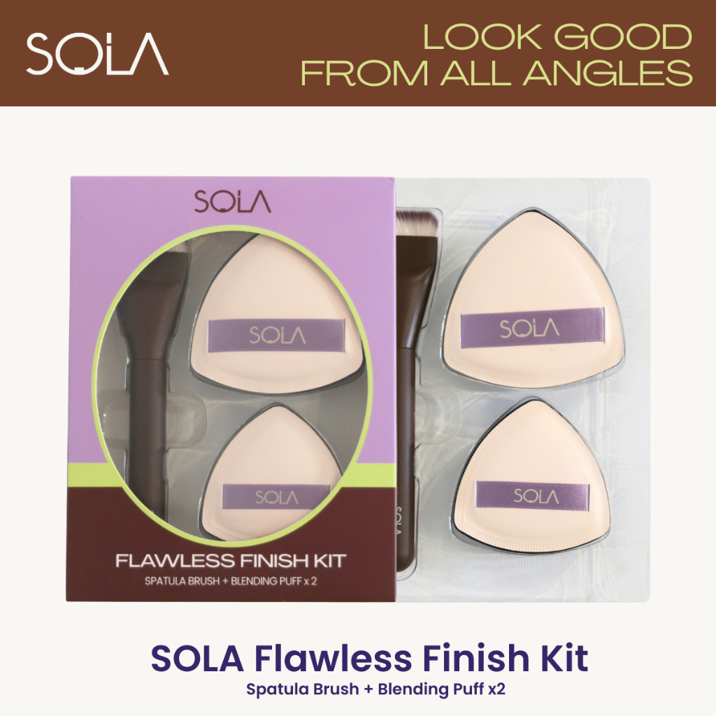 SOLA Flawless Finish Kit [Spatula Brush + Blending Puff x2] | Shopee ...