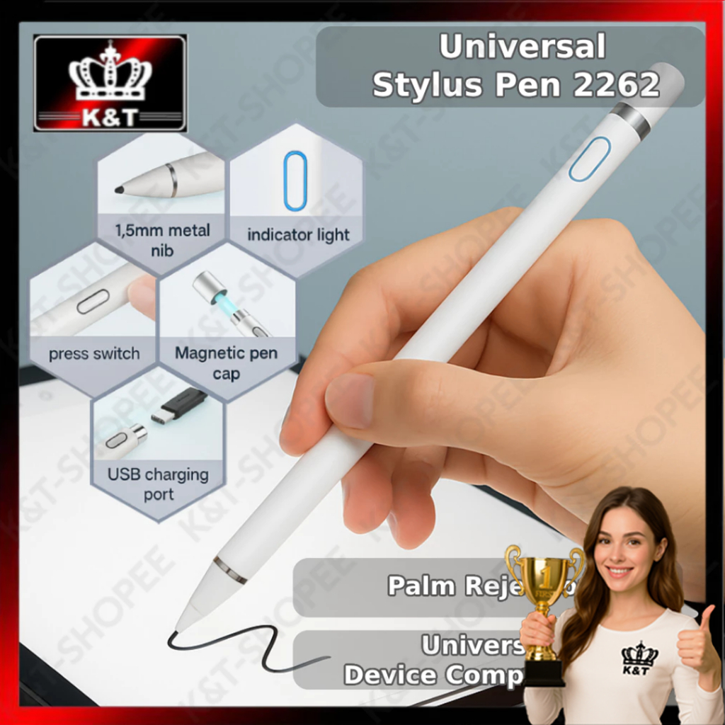 2262 Universal Active Stylus Pen Palm Rejection Pencil Air Capacitive ...