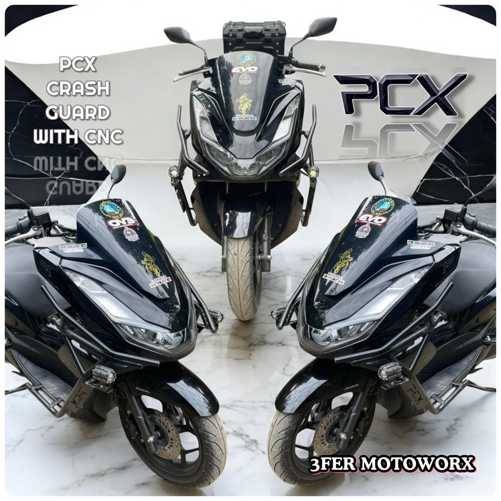 HONDA PCX CRAS GUARD WITH BUILT IN LED BRACKET FOR CNC POWDER COATED ...