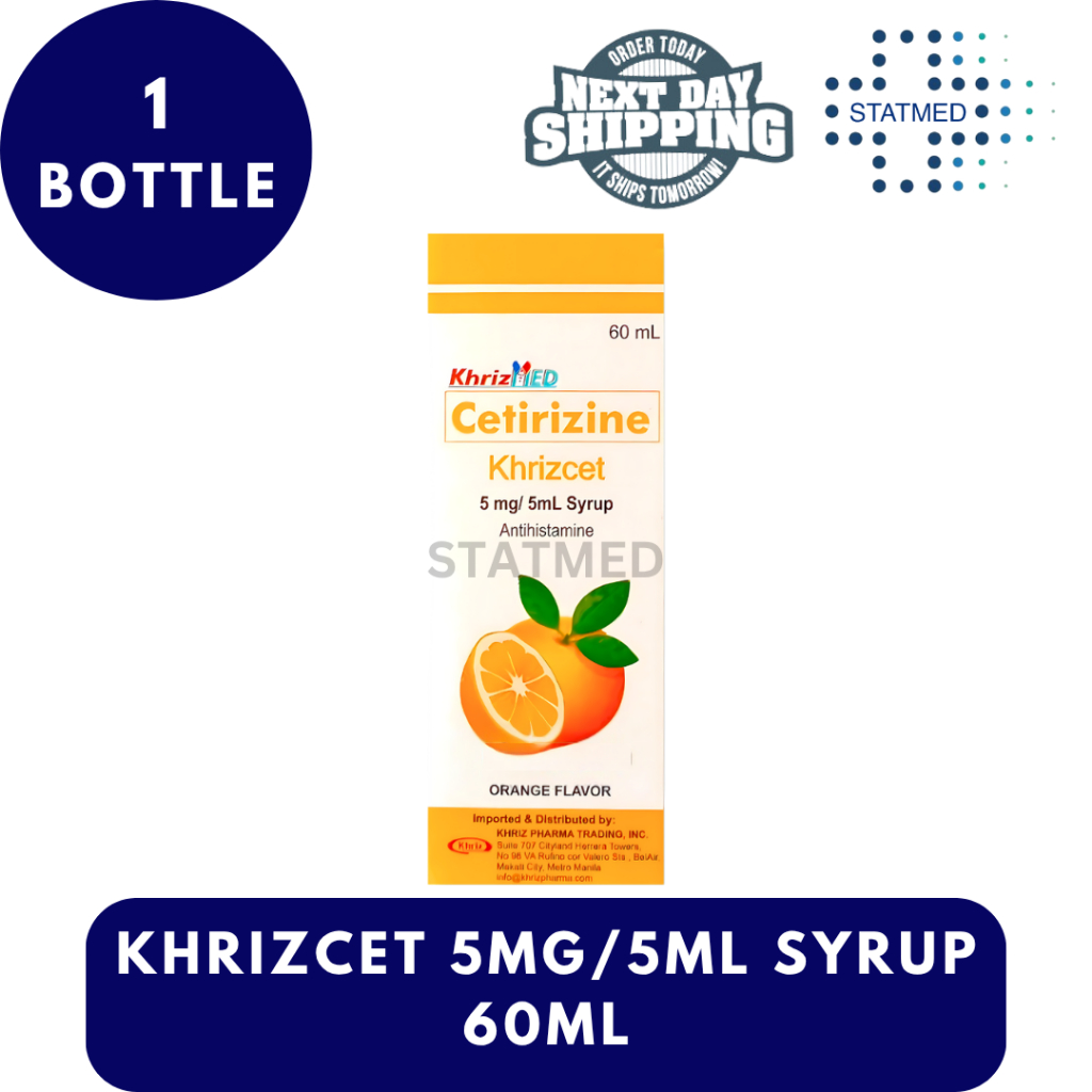 Khrizcet Cetirizine 5mg/5mL Syrup 60mL For Allergy l 1 Bottle | Shopee ...