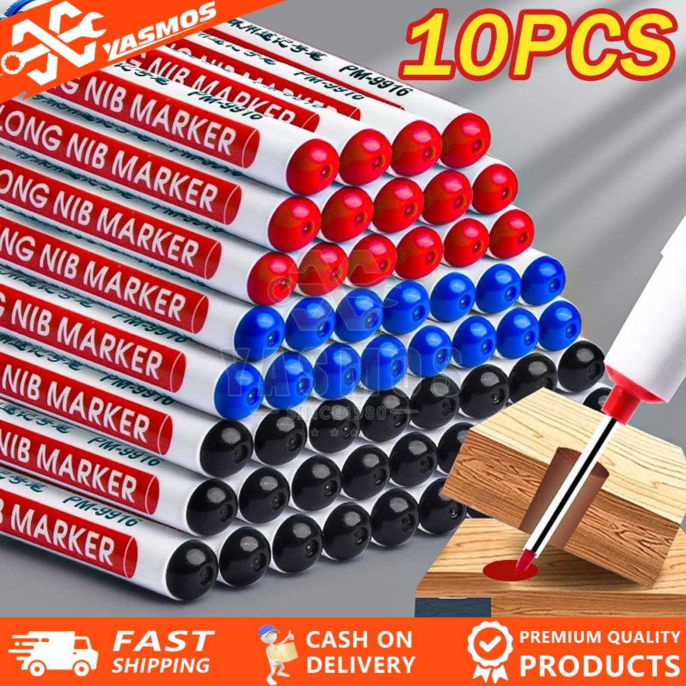 10pcs Long Tip Marker Pen Big Capacity Quick Drying Waterproof Oily ...