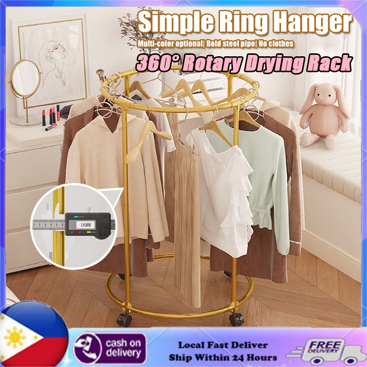 Rotating Clothes Rack with Wheels Drying Rack 360 Rotating Display ...