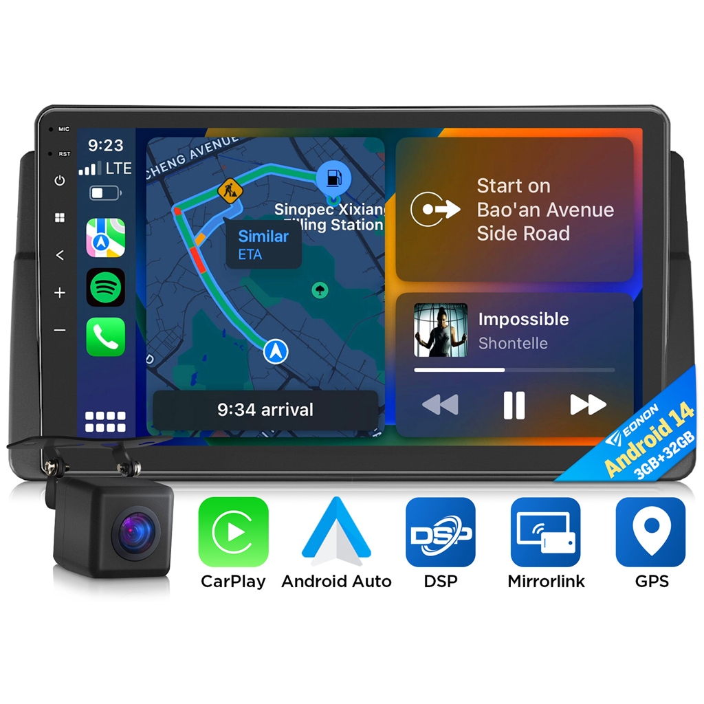 Eonon Android 14 BMW E46 M3 318i 328i 320i Android Head Unit Apple ...