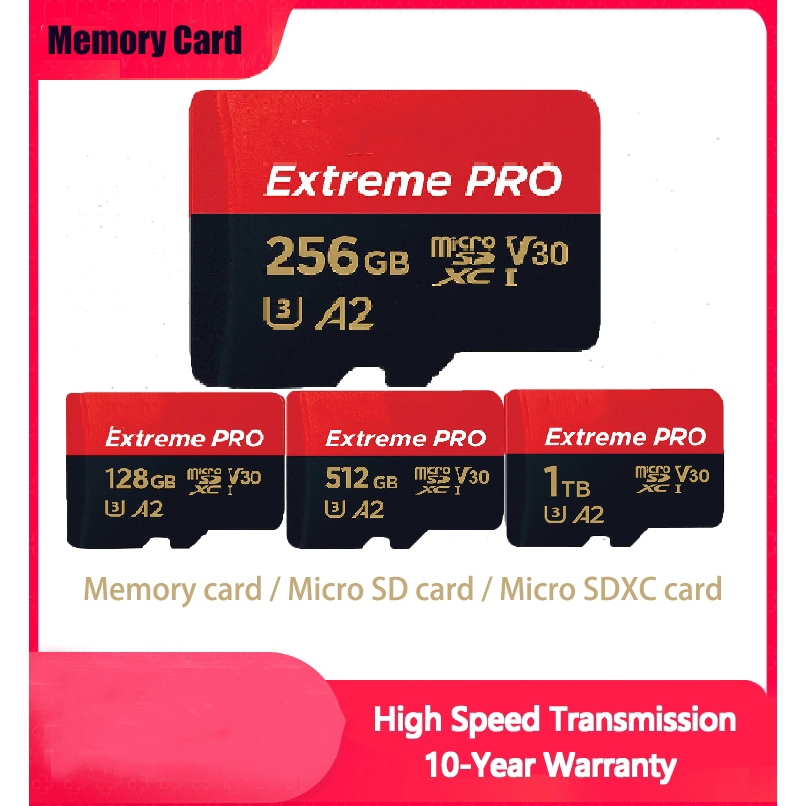 Memory Card Extreme Pro Micro Sd Card 128GB/256GB/512GB/1TB A2 U3 With ...