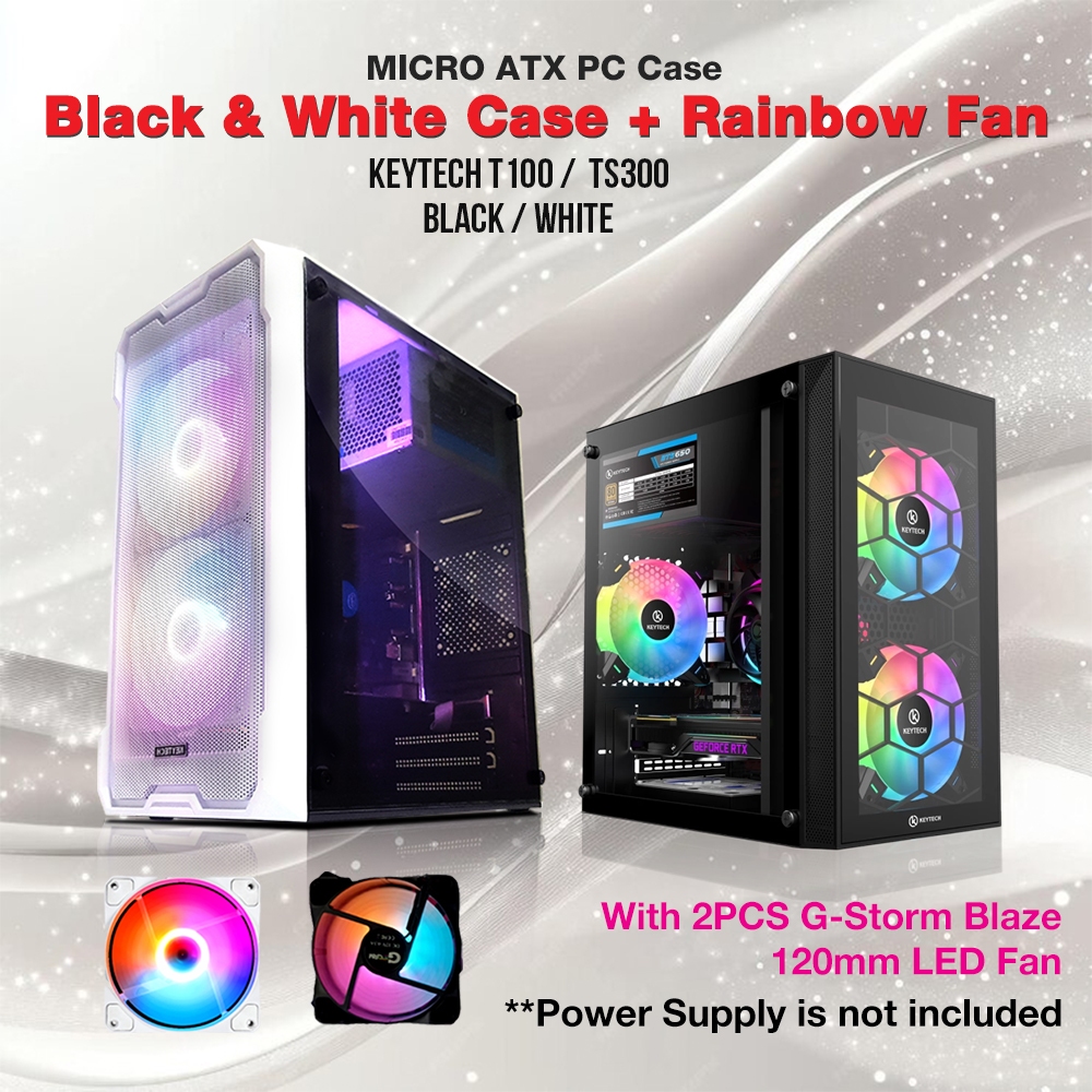 PC Case - Side Tempered Glass Front MESH for M-ATX / ITX KEYTECH T100 ...