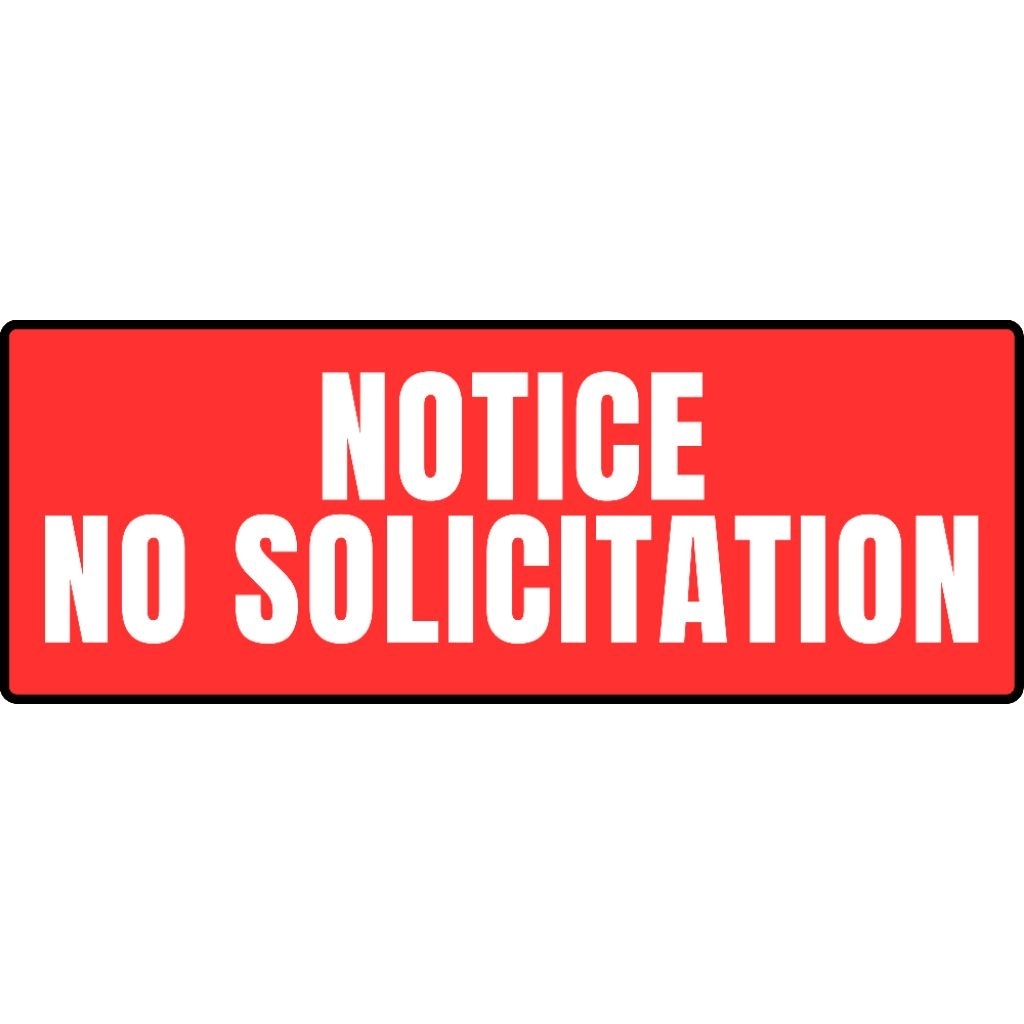 No Solicitation Signage Laminated Signage 3x8 size | Shopee Philippines