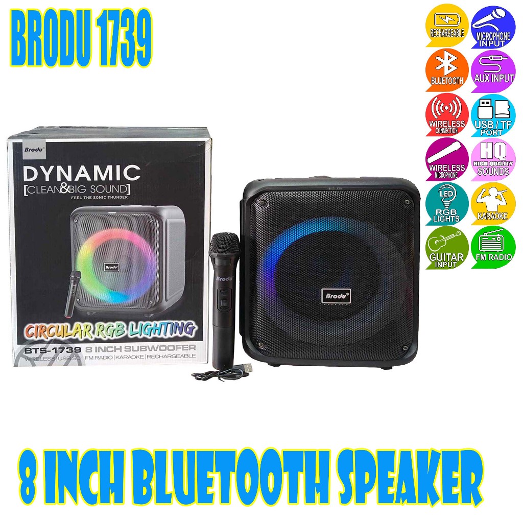 ALL-BRODU 1739 8 INCH BLUETOOTH KARAOKE SPEAKERS BRODU 1739 | Shopee ...