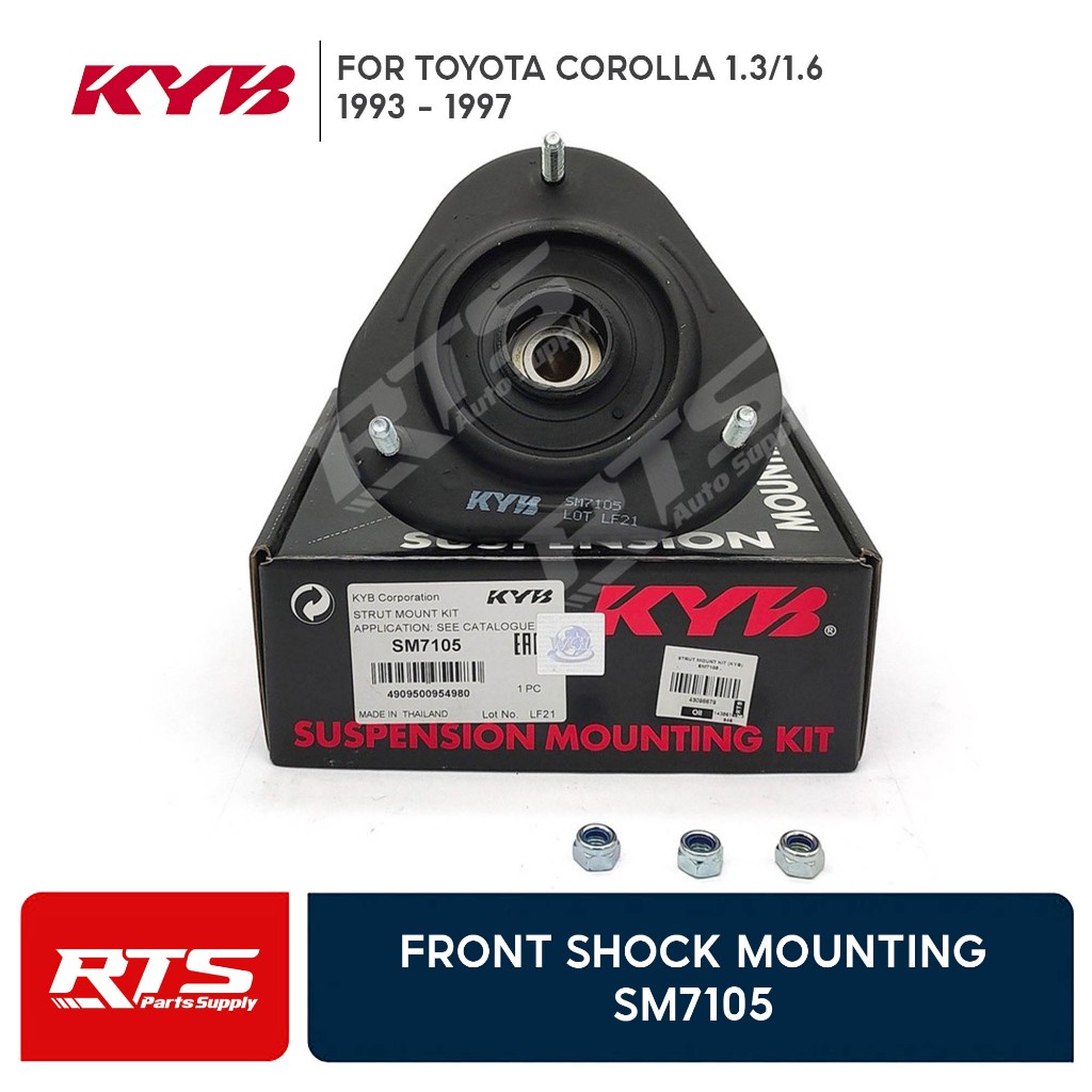 KYB Front Shock Mounting Toyota Corolla 1.3 1.6 1993 - 1997 w/out Bearing SM7105 1pc | Shopee ...