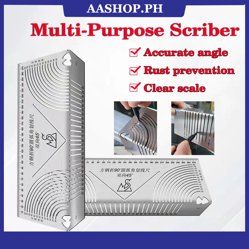 Precision Flex Angle Arc Marking ruler Square Pipe Bend Angle Measuring ...