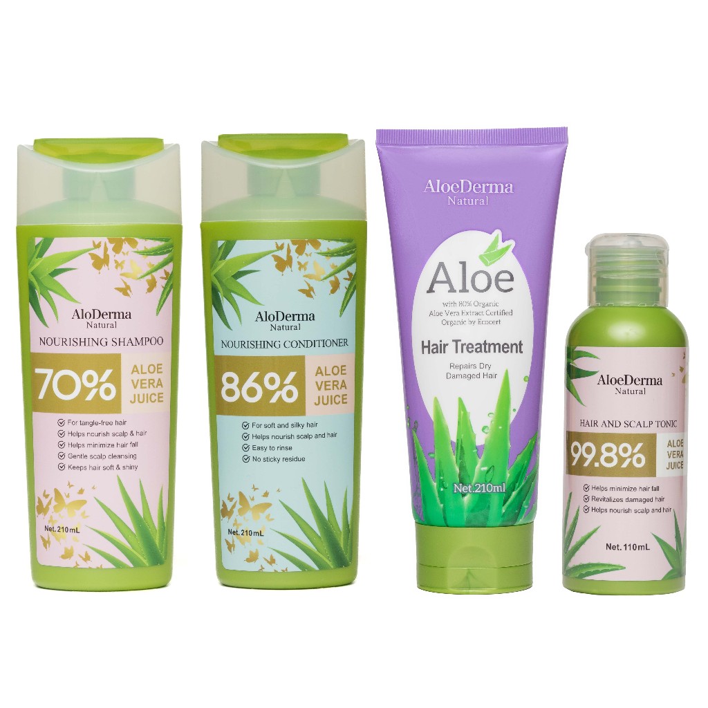 AloDerma Hair Revitalizing Bundle - 4-Step System for Hair Fall, Damage ...