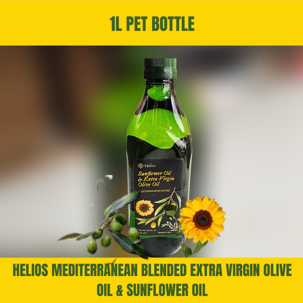 Helios Mediterranean Blended Extra Virgin & Sunflower Oil 1L PET Bottle ...