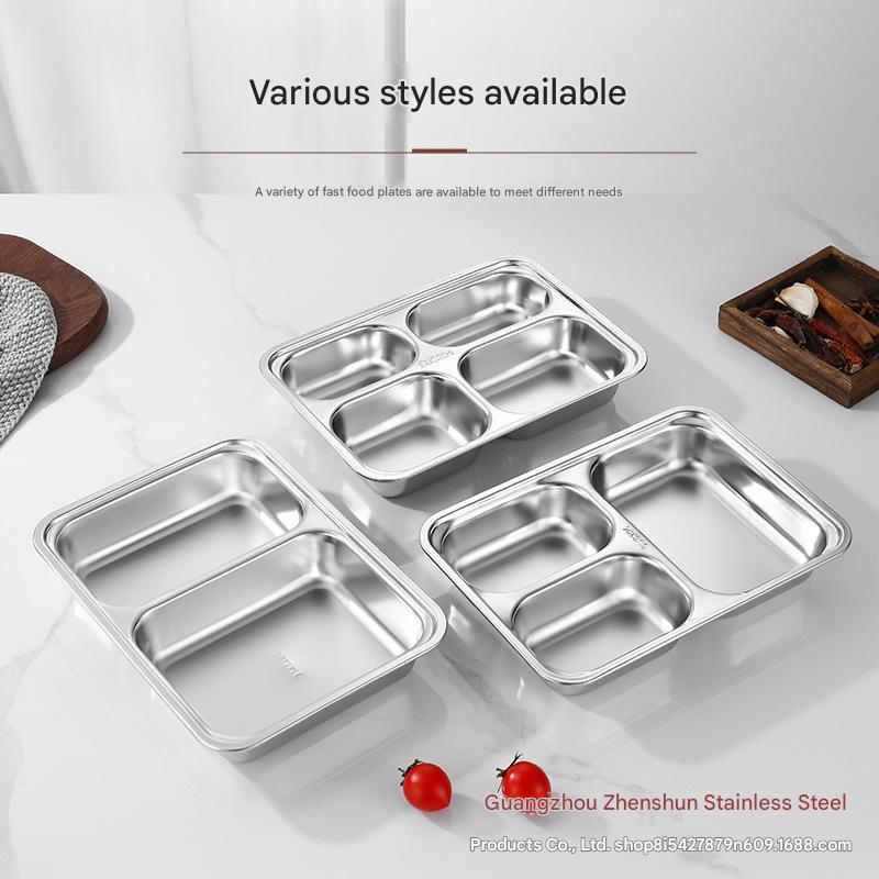 Food grade 304 stainless steel fast food tray partitions Adult meal box ...