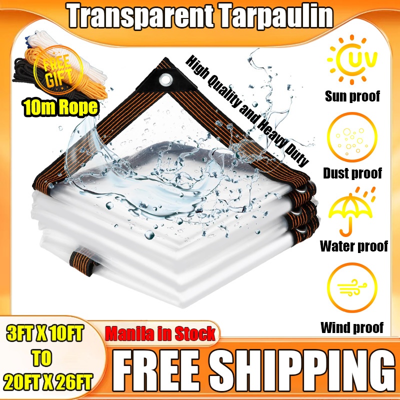 Transparent Trapal Makapal Waterproof PE Plastic Garden Cover Durable ...