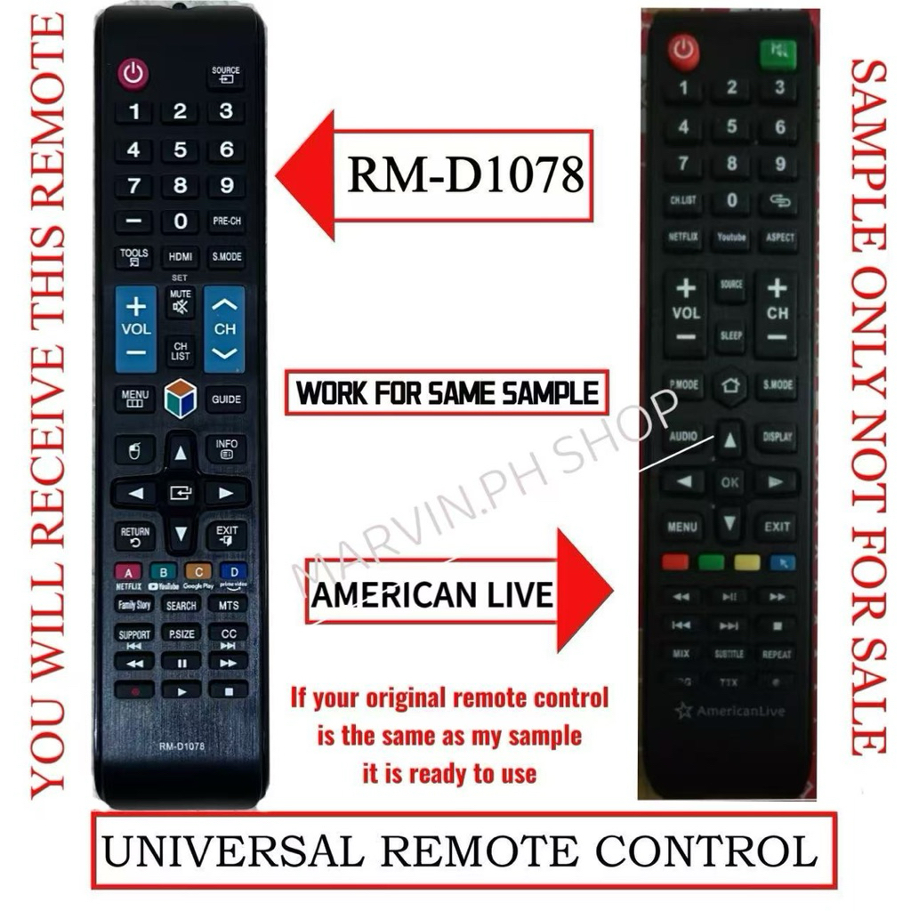 Ready to use Universal remote control for AMERICAN LIVE smart tv remote ...