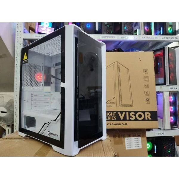KEYTECH KNIGHT SERIES VISOR GAMING CASE TEMPERED GLASS | Shopee Philippines