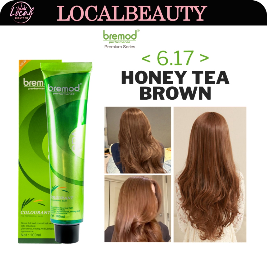 Bremod Hair Color 6.17 Honey Tea Brown No Bleach Hair Dye Oxidizing ...