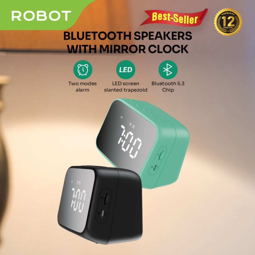 Robot RB170 Bluetooth Speaker 5.3 with LED Display & Alarm Clock Audio ...
