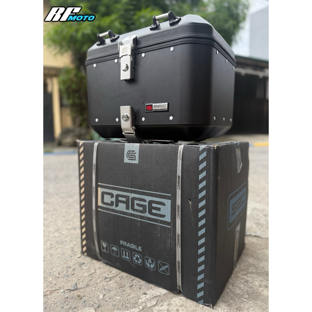 SEC CAGE 47L ALLOY TOP BOX Promo with Free top Box cover | Shopee ...