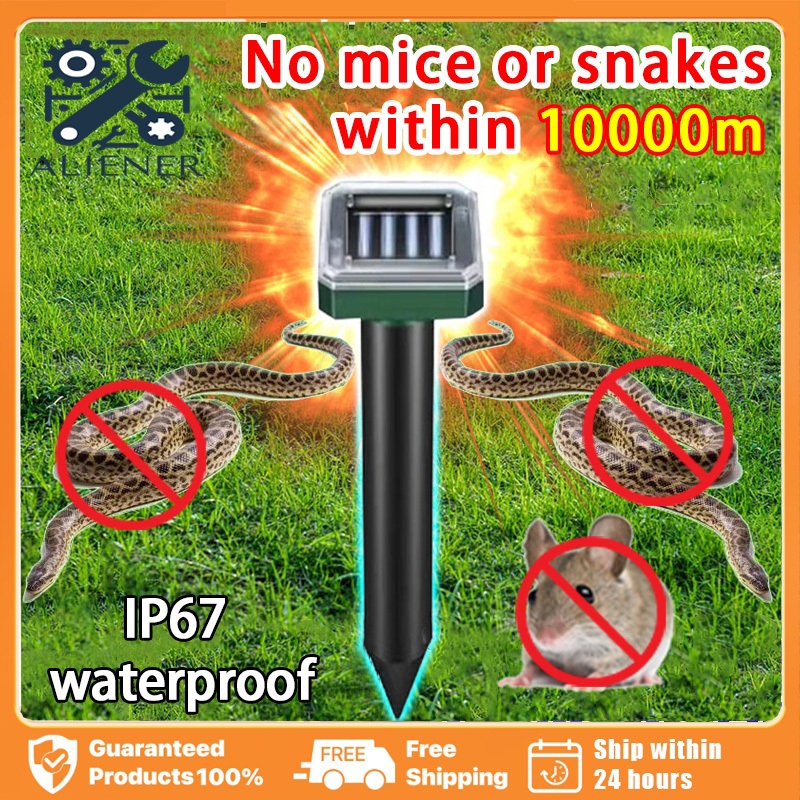 Solar Ultrasonic Vibration Mouse Repelling Snake Repeller Pest Lawn ...