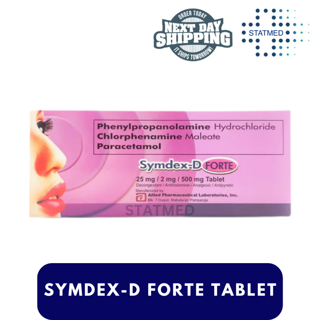 Symdex-D Forte Tablet Paracetamol + PPA + Chlorphenamine Bioflu Neozep ...