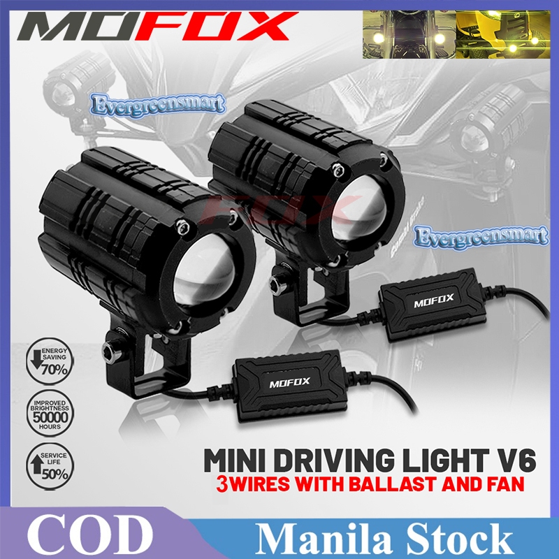 MOFOX 2Pcs ZX2 Laser Gun Motorcycle Mini Driving Light Dual Color 40W ...