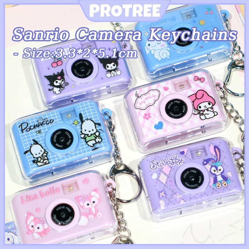 Cute Kuromi Cinnamoroll Luminous Camera Pendant Keychains Sanrio ...