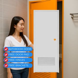 PVC Bathroom Door with Hamba WHITE - 60x190 cm DOOR KNOB NOT INCLUDED ...