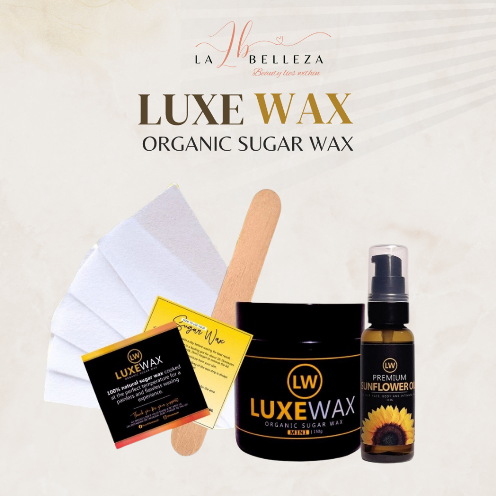 Luxe Wax Organic Sugar Wax Kit with Sunflower Oil & Strips for Gentle ...
